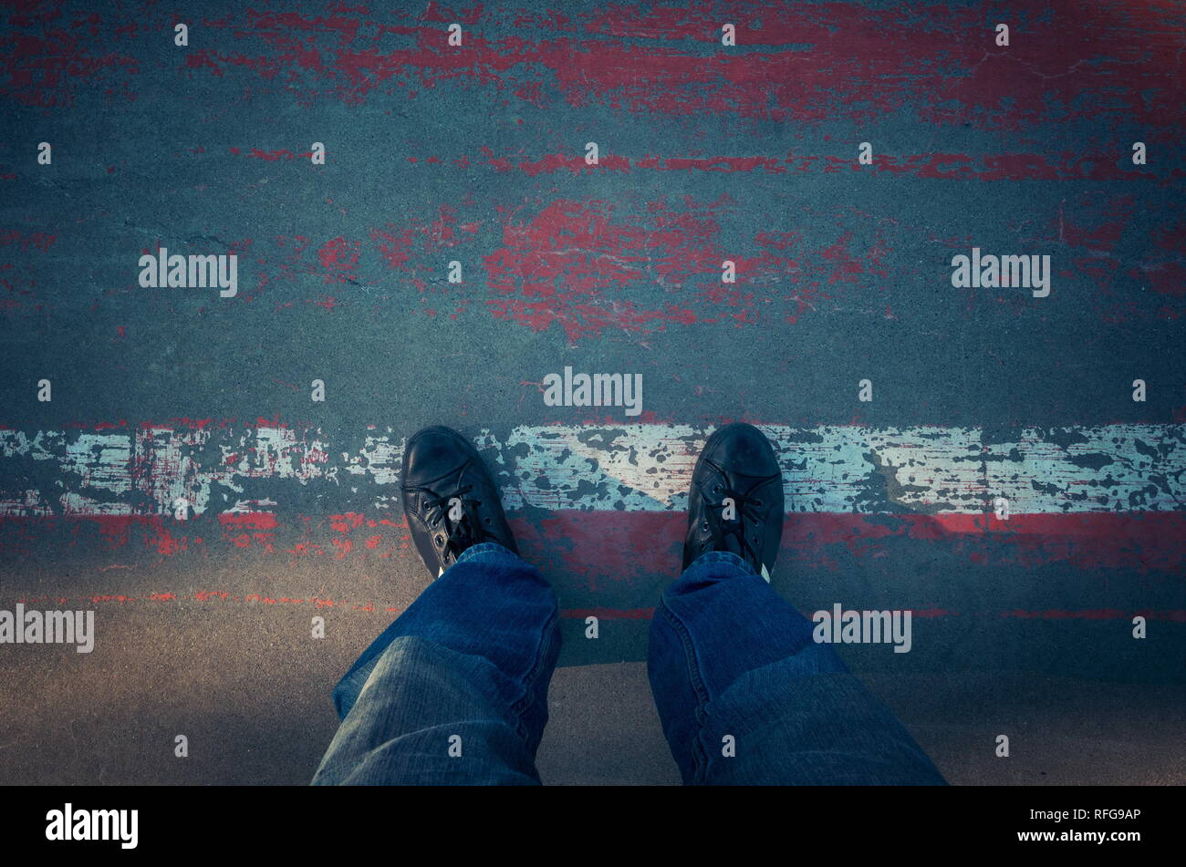 Top down view male legs hi-res stock photography and images - Alamy