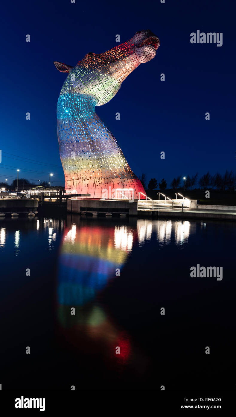 Colours of the Kelpies, Falkirk, Scotland Stock Photo - Alamy