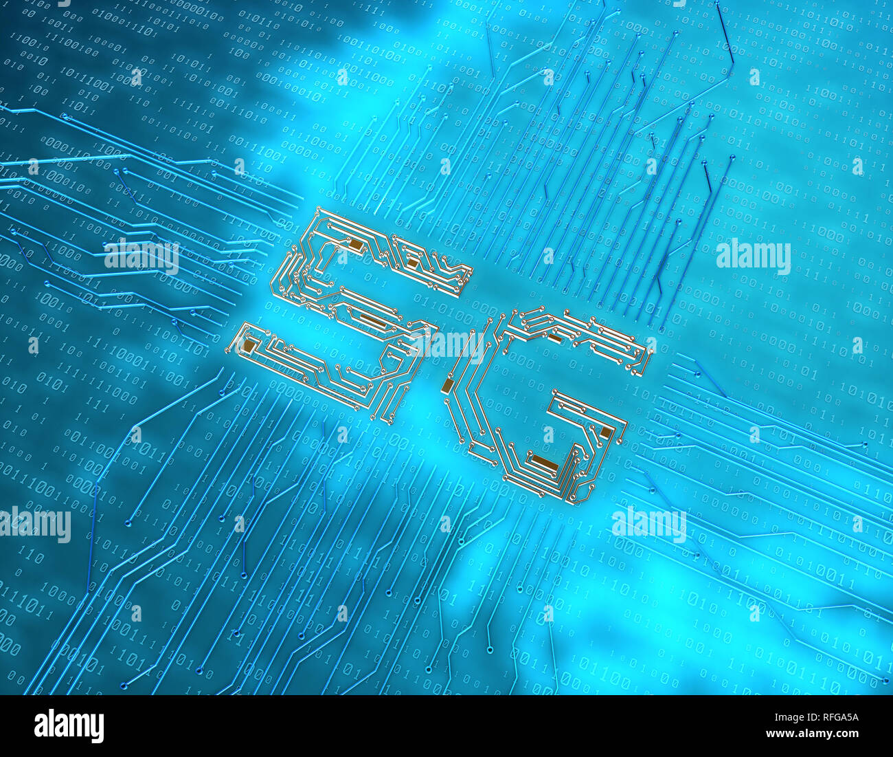 5G network technology, modern network communication,Circuit board Stock ...