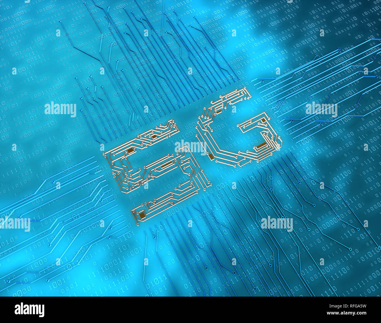 5G network technology, modern network communication,Circuit board Stock ...
