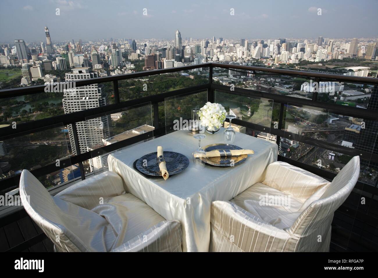 THA Thailand Bangkok Restaurant Bar Vertigo 61.th floor. Roof of the ...