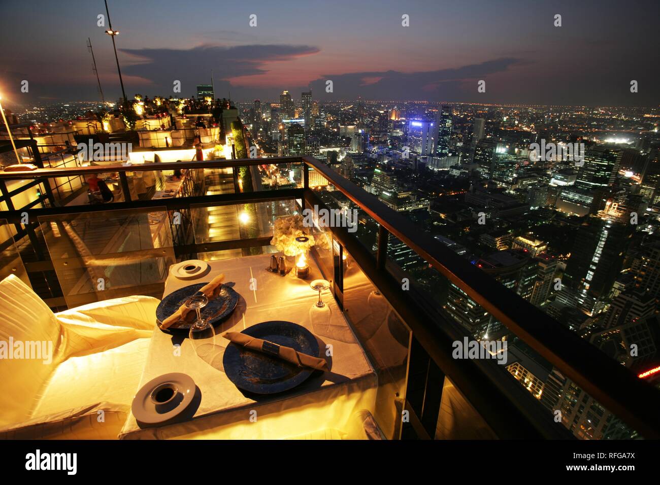 THA Thailand Bangkok Restaurant Bar Vertigo 61.th floor. Roof of the ...