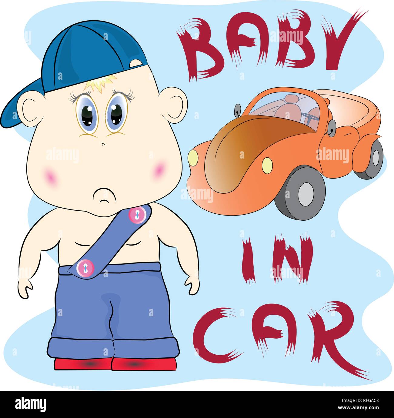 Baby in car vector illustration Stock Vector Image & Art - Alamy