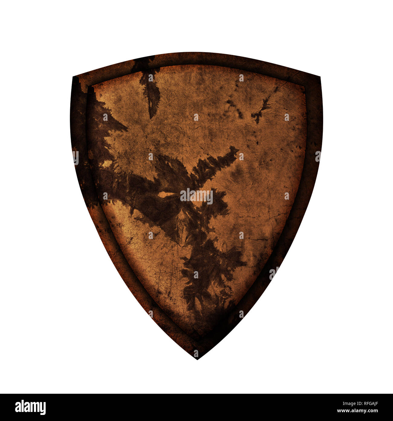 Ancient shield on isolated white background. Concept shield for game ...