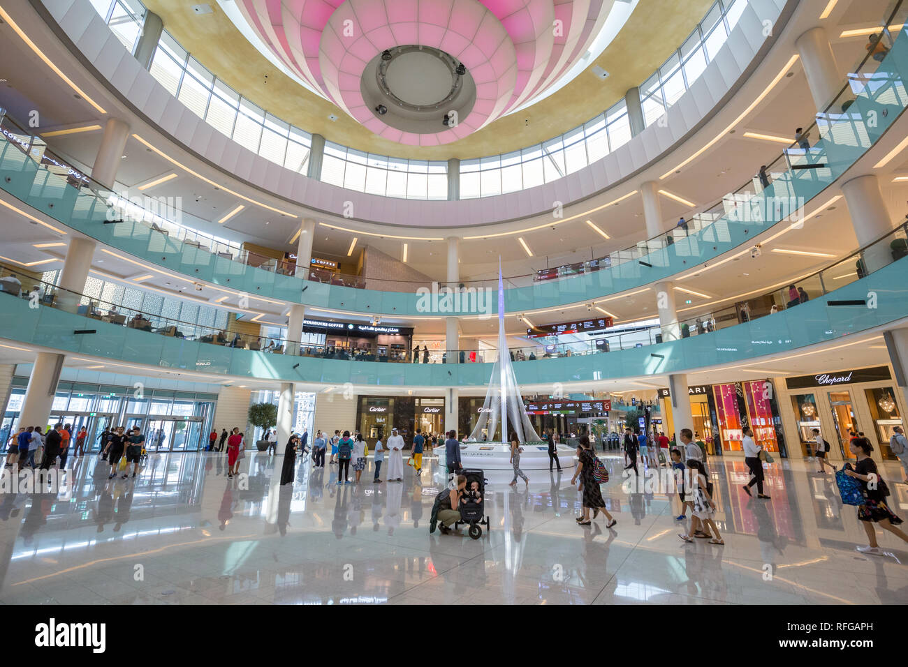 Grand Atrium inside Dubai Mall Stock Photo - Alamy