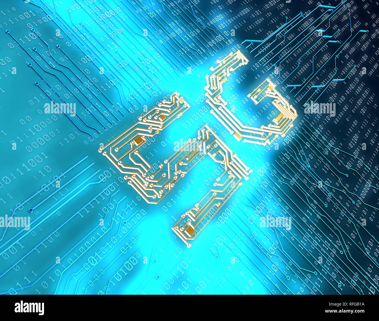 5G network technology, modern network communication,Circuit board Stock ...