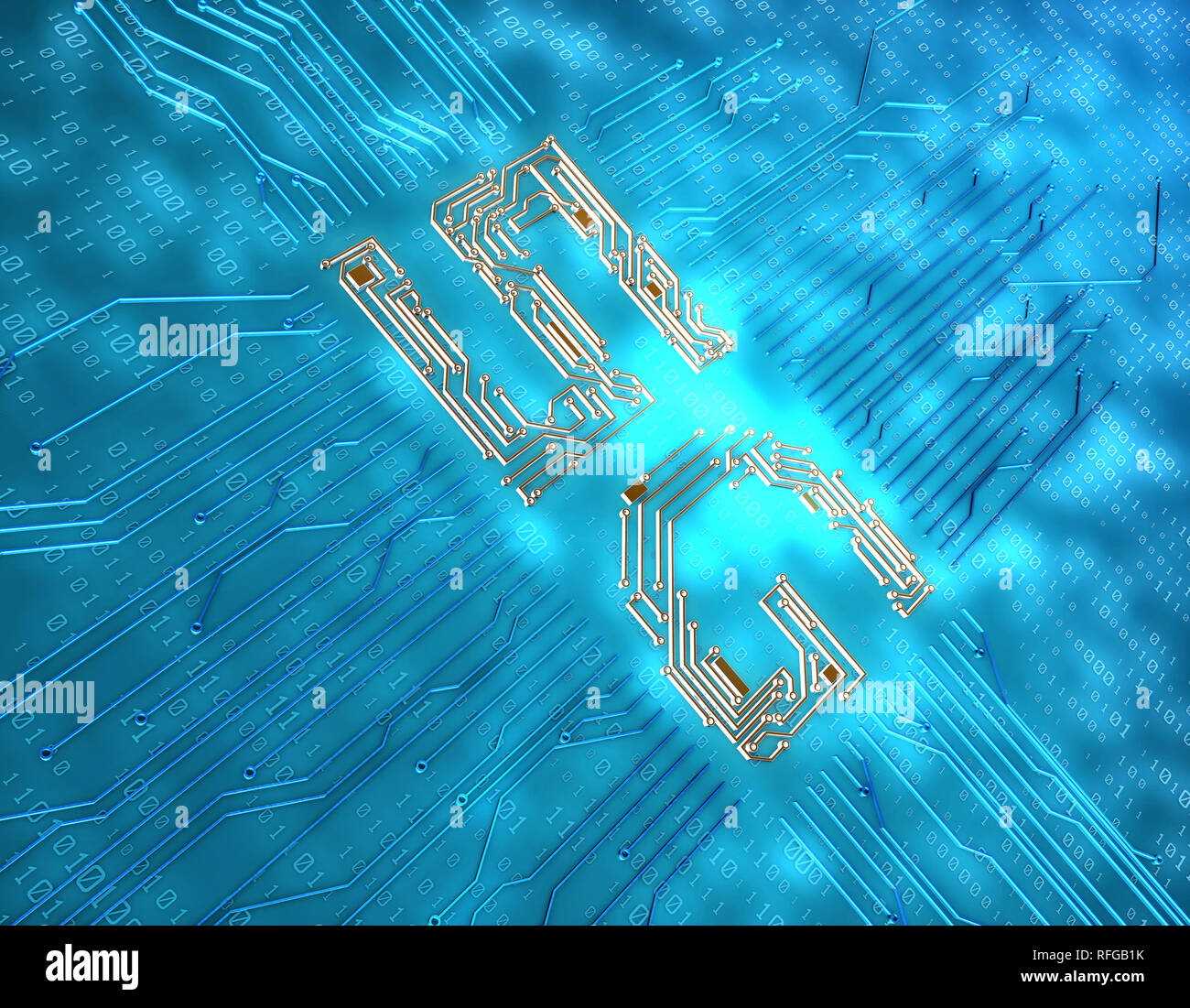 5G network technology, modern network communication,Circuit board Stock ...