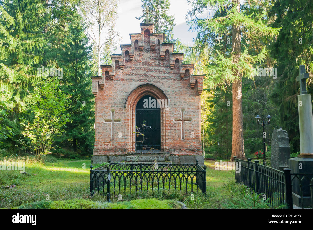 Old chapel at Wrede family cemetery. Anjala, Kouvola, Finland Stock ...