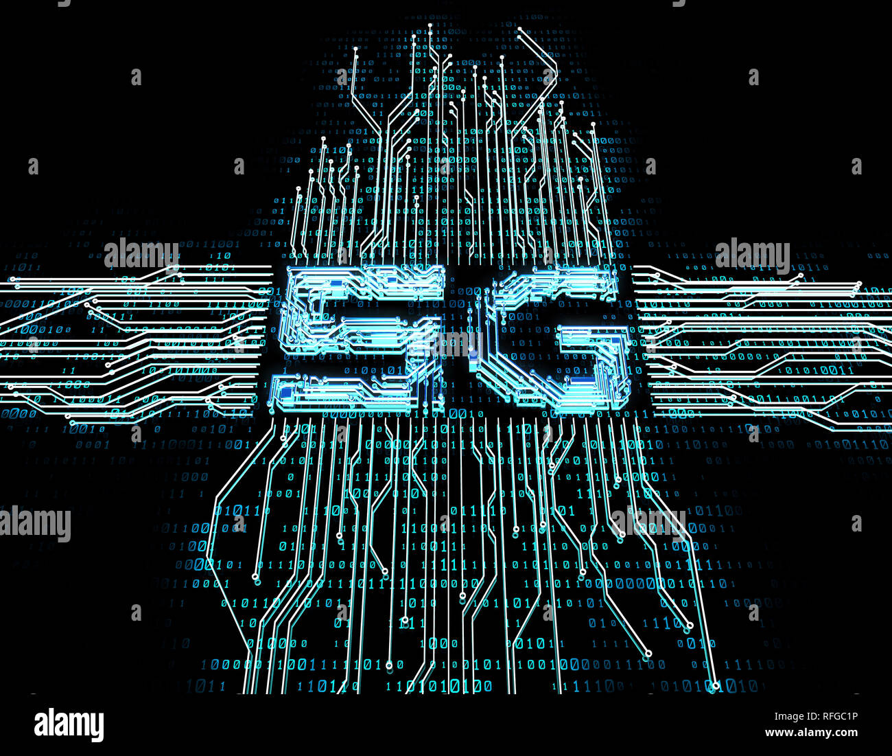 5G network technology, modern network communication,Circuit board Stock ...