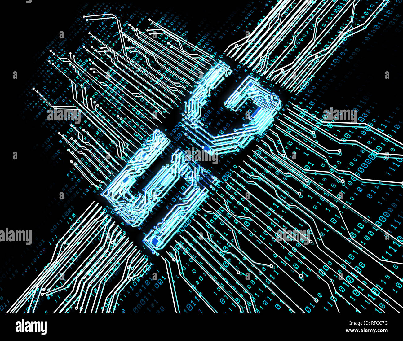 5G network technology, modern network communication,Circuit board Stock ...