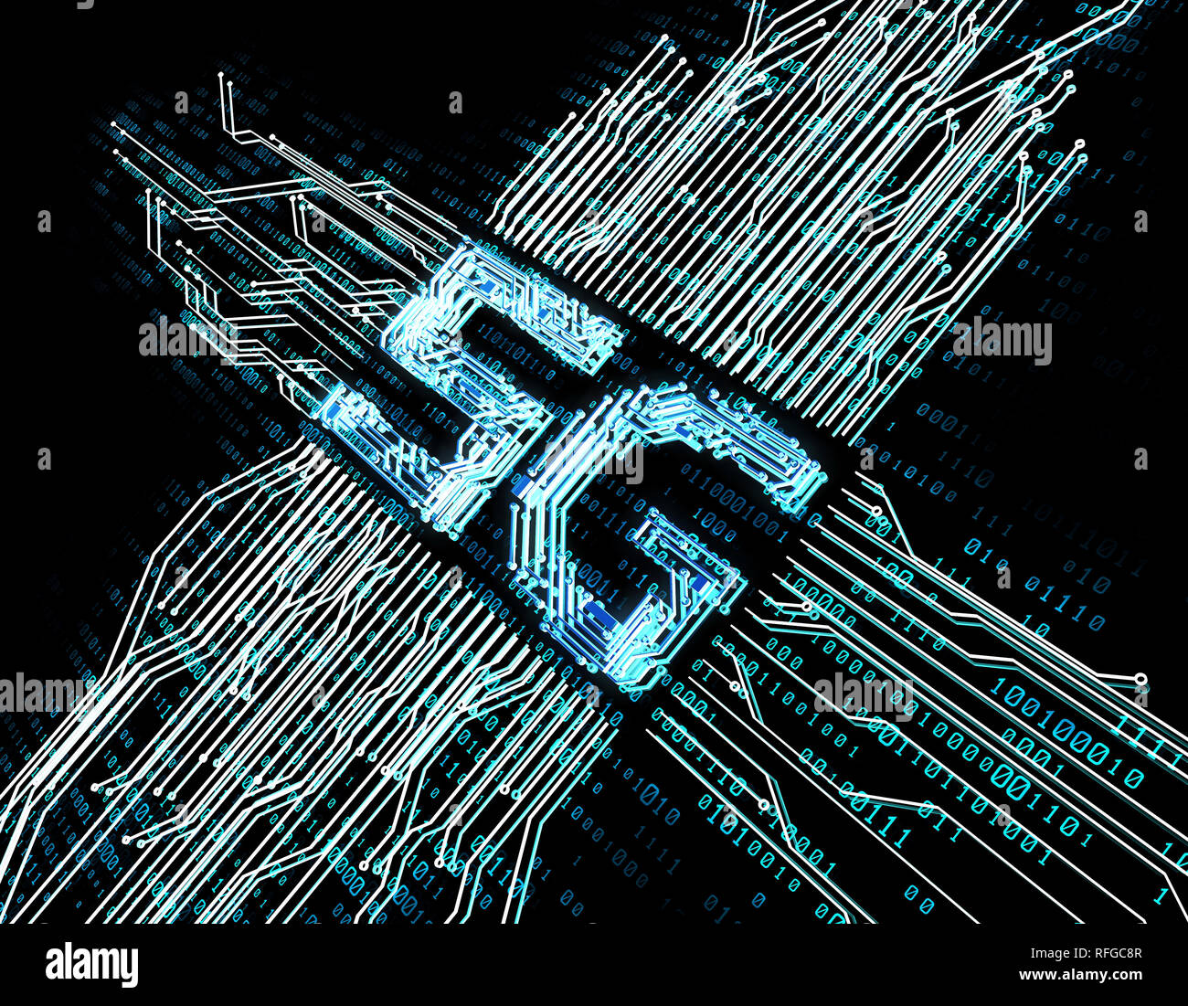 5G network technology, modern network communication,Circuit board Stock ...
