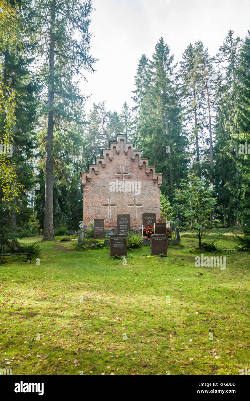 Old chapel at Wrede family cemetery. Anjala, Kouvola, Finland Stock ...