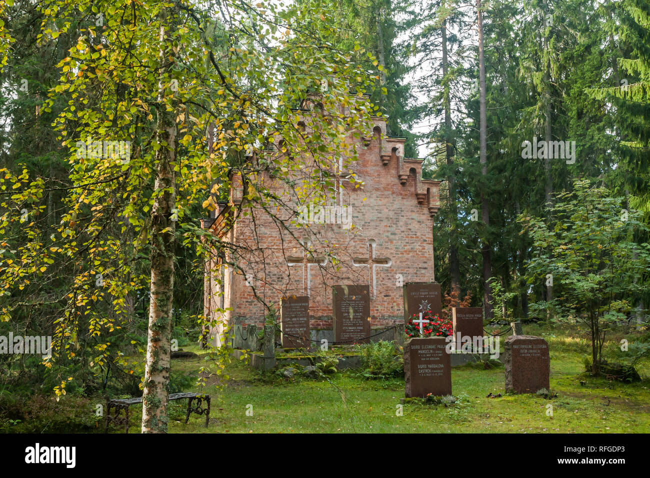 Old chapel at Wrede family cemetery. Anjala, Kouvola, Finland Stock ...