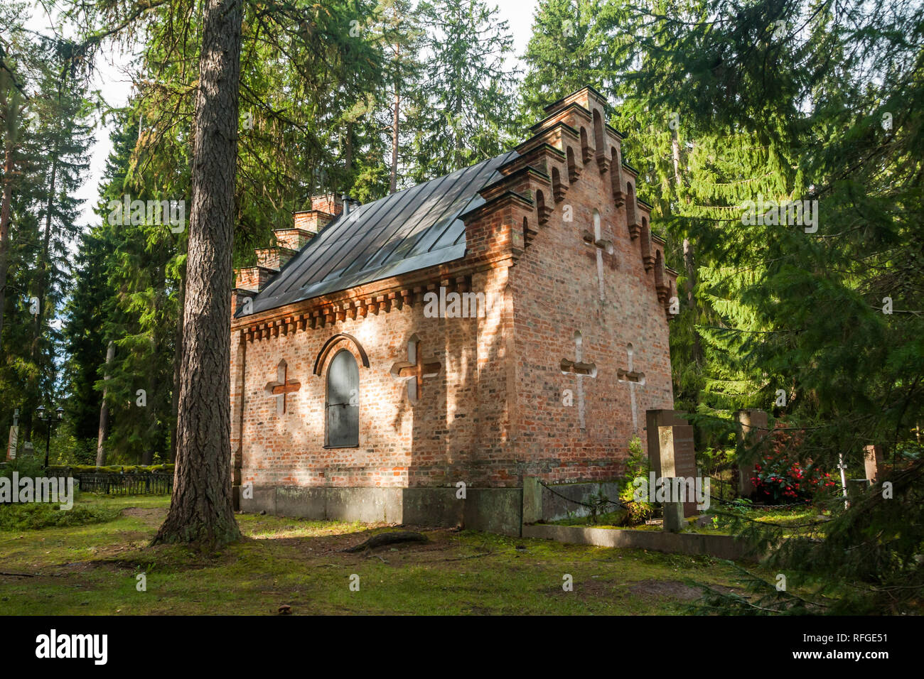Old chapel at Wrede family cemetery. Anjala, Kouvola, Finland Stock ...