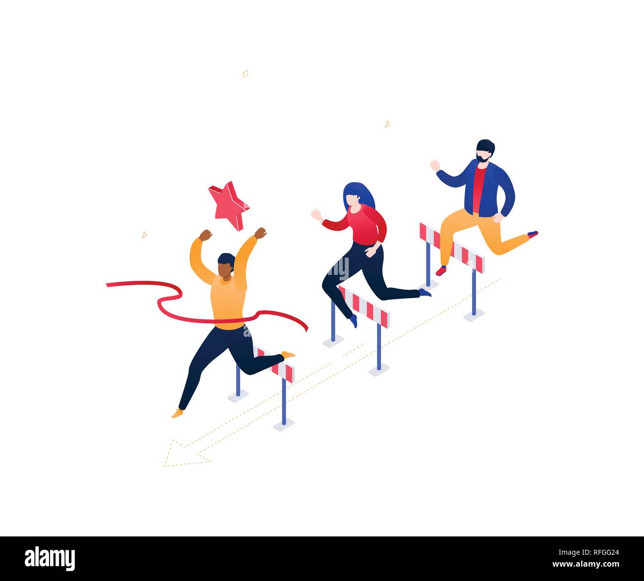 Business competition - modern colorful isometric vector illustration ...