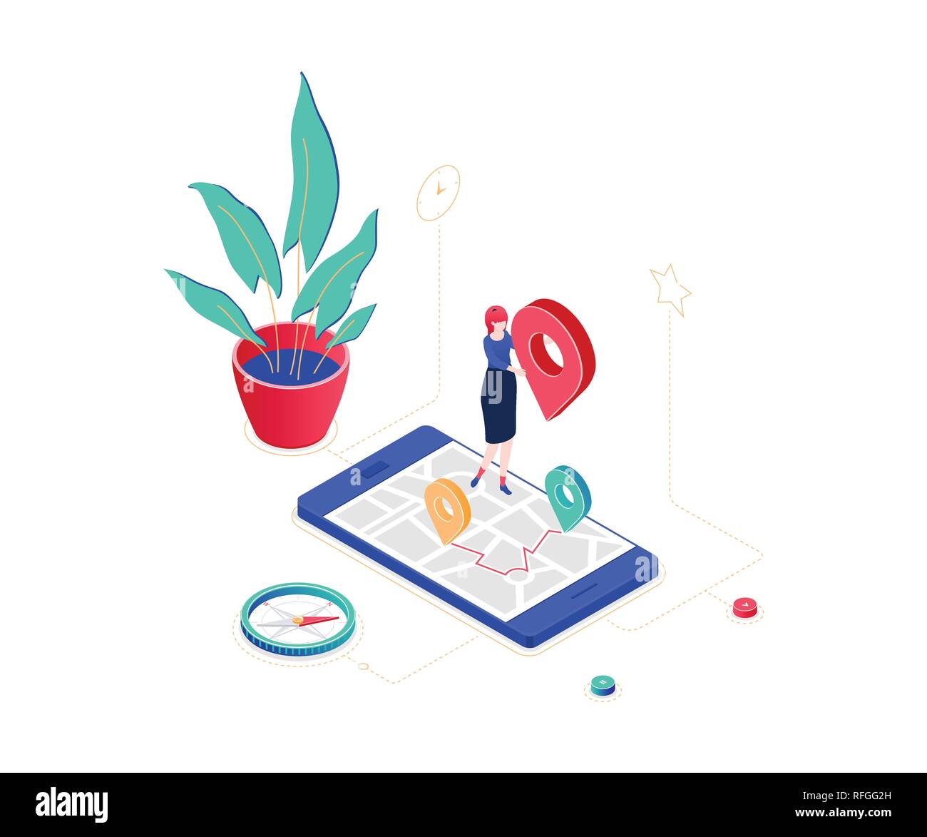 Office location - modern colorful isometric vector illustration Stock ...