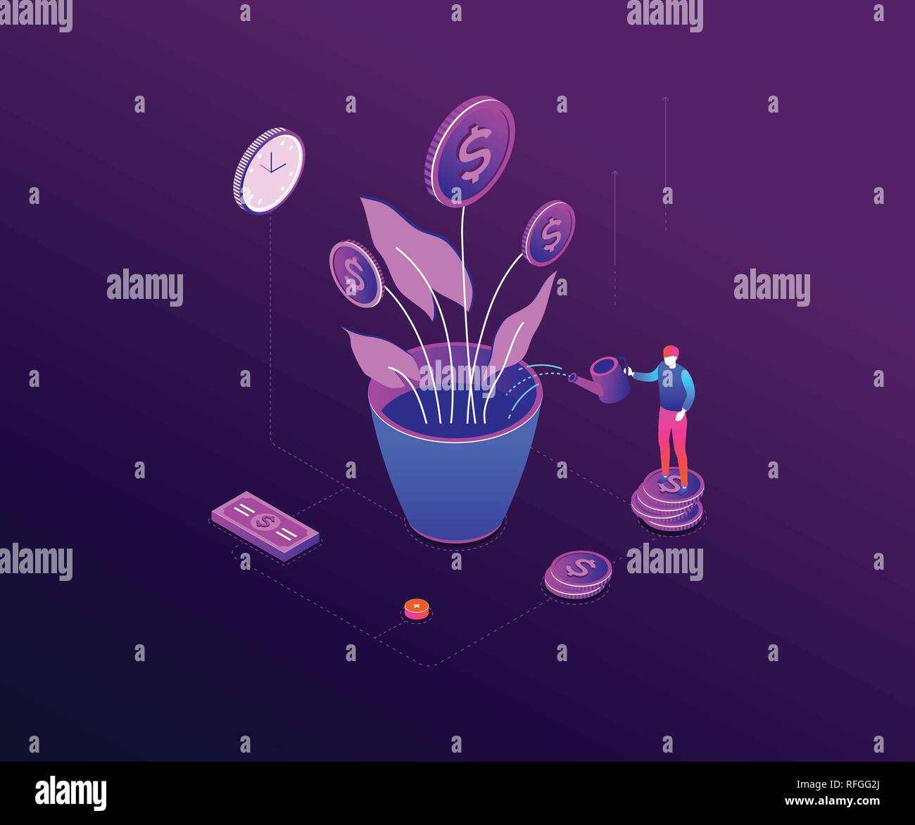 Investment concept - modern colorful isometric vector illustration ...