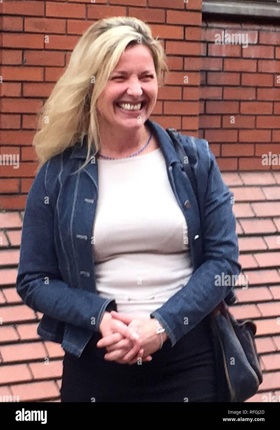 BEST QUALITY AVAILABLE Carol Higgins smiles outside Leeds Crown Court ...