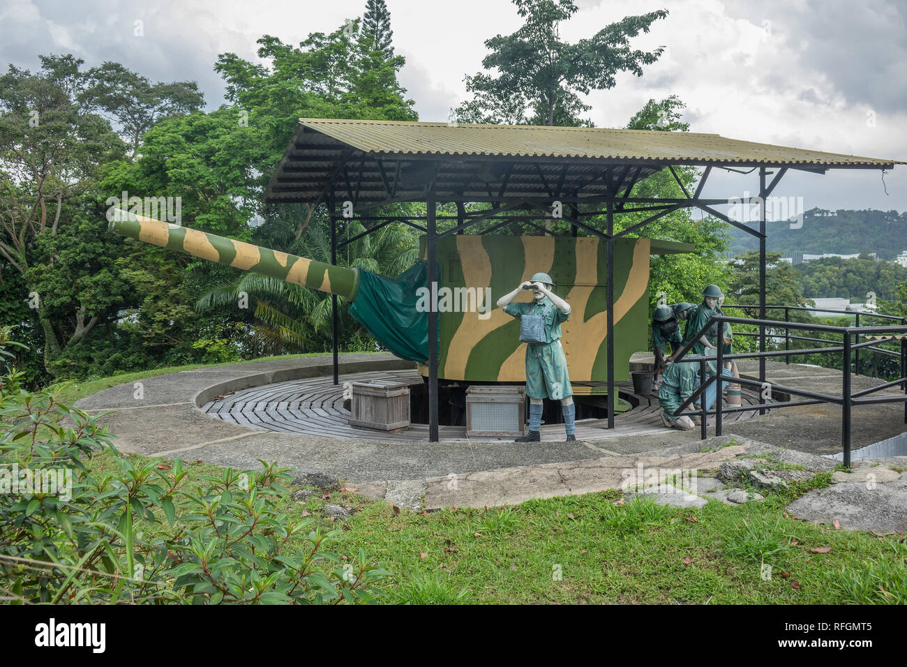 Singapore, Sentosa Island, Fort Siloso, defence post waxworks Stock ...