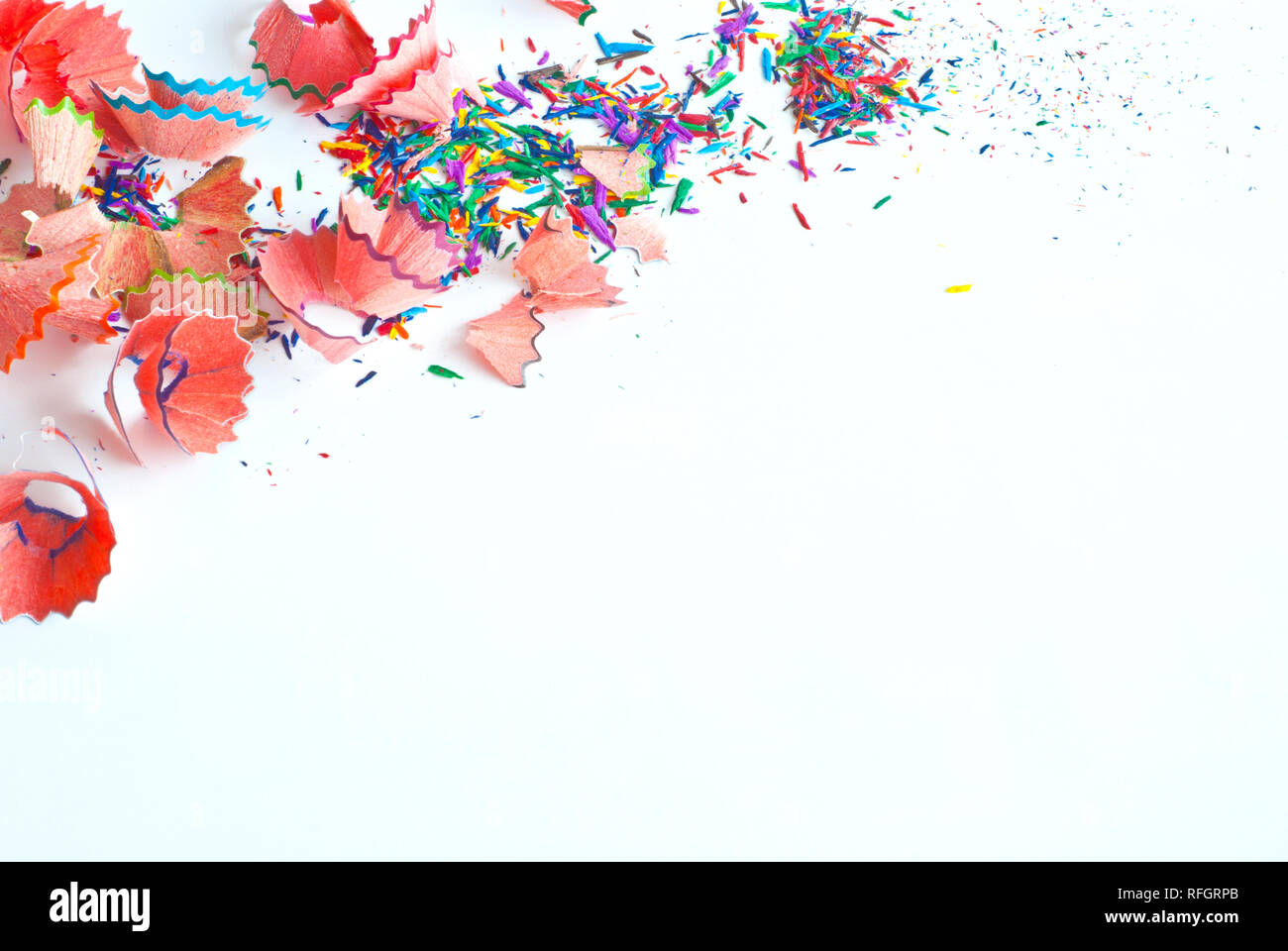 Color dust and Pencil shavings from Crayon Stock Photo - Alamy