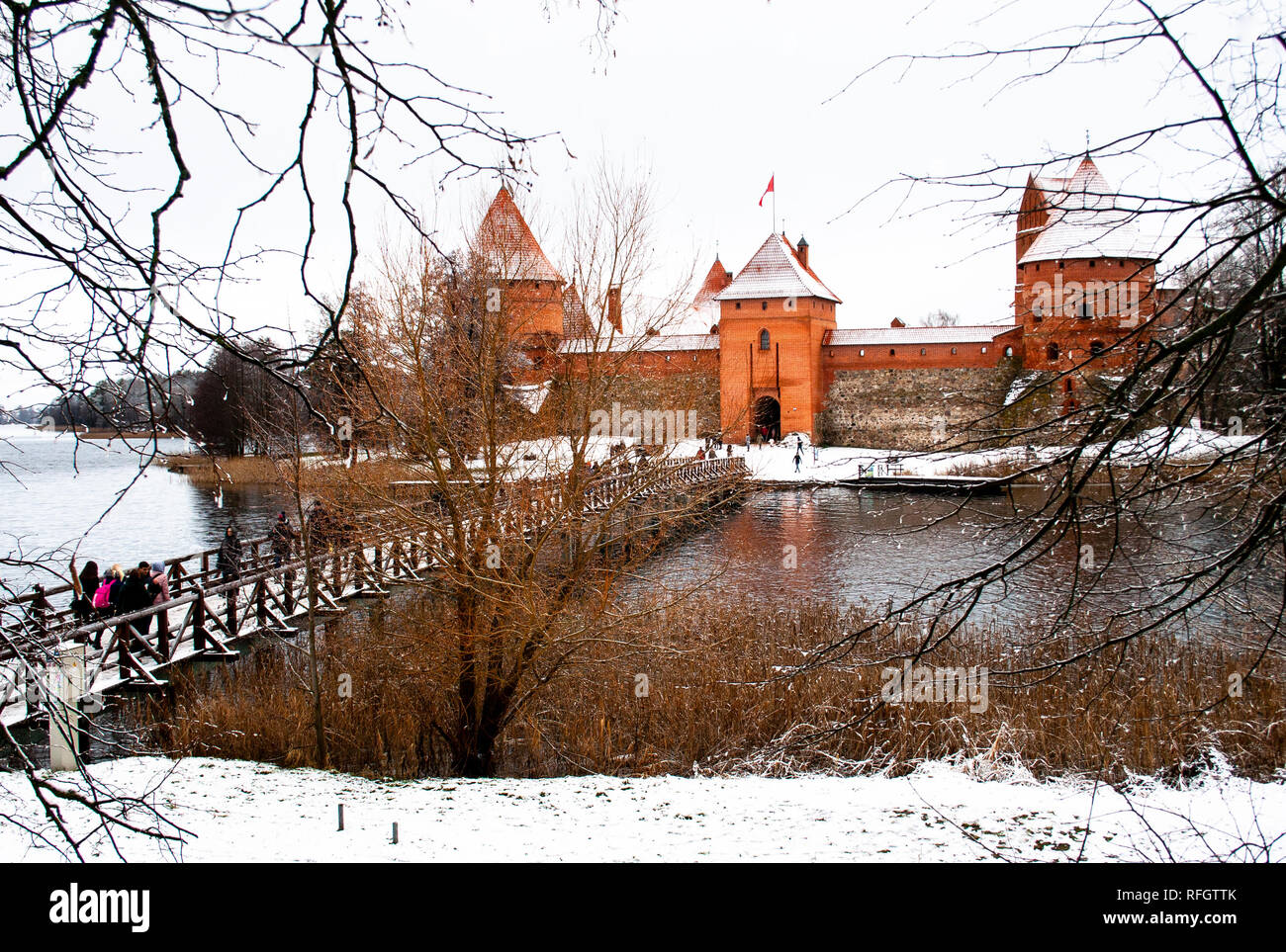 Medieval castle of Trakai, Vilnius, Lithuania, Eastern Europe, located ...