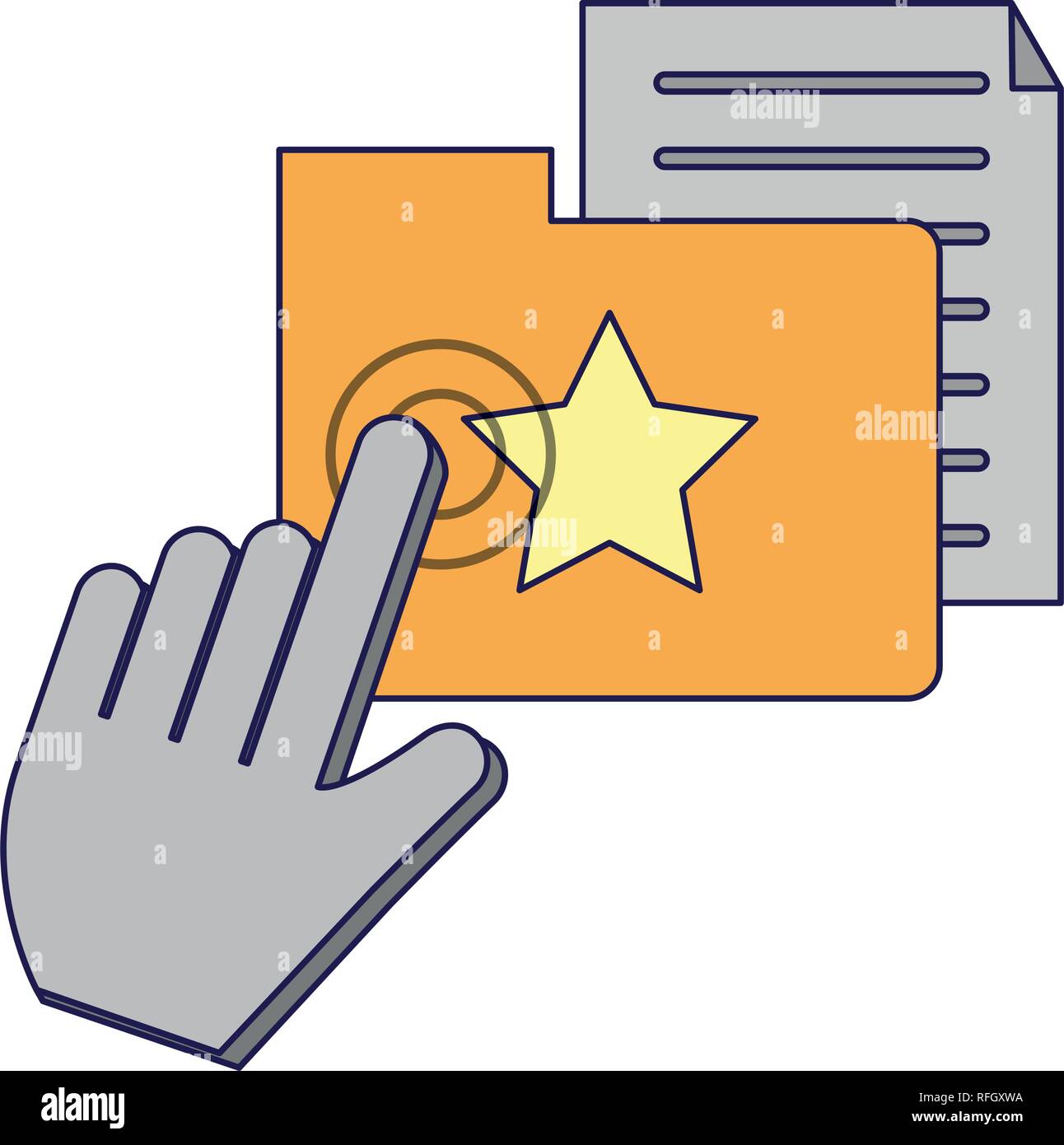 Click cursor with folder and document Stock Vector Image & Art - Alamy