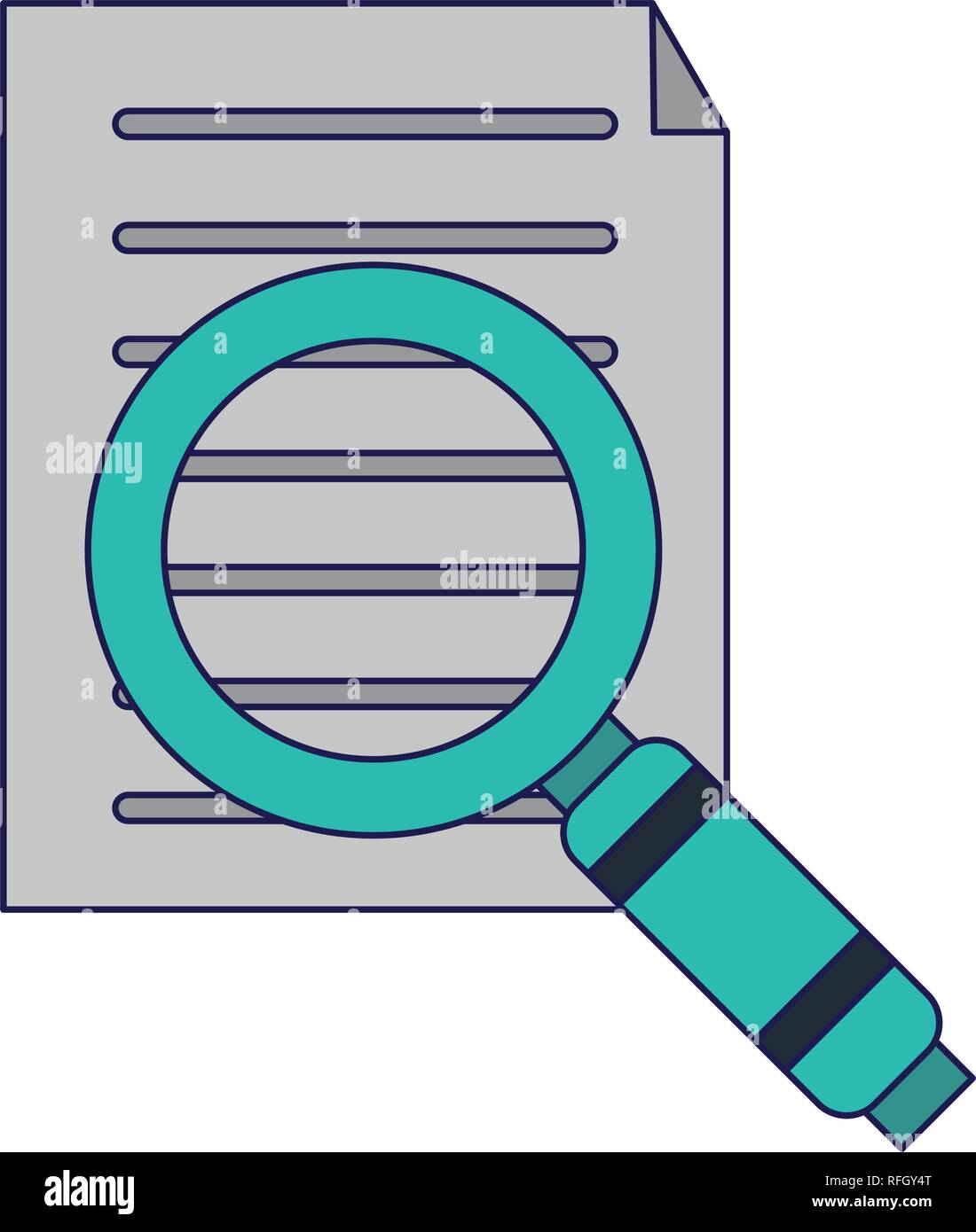Document with magnifying glass symbol Stock Vector Image & Art - Alamy
