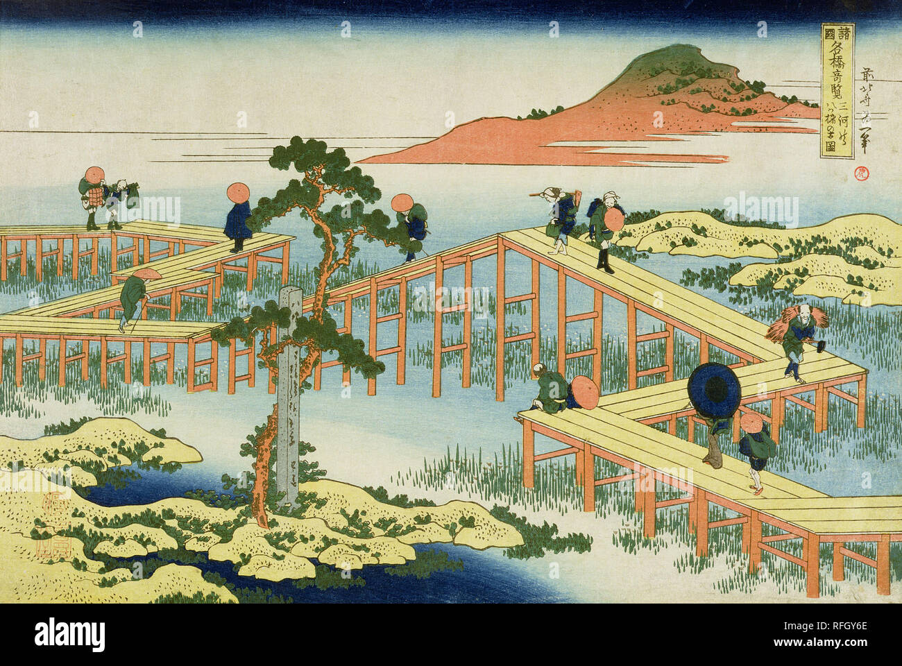 Hokusai bridge hi-res stock photography and images - Alamy