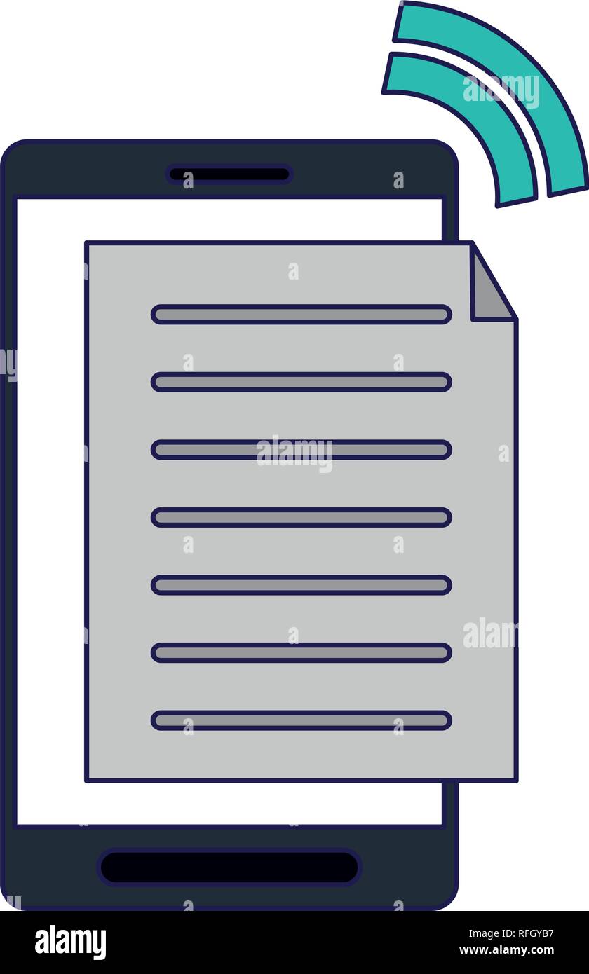 smartphone with document digital symbol Stock Vector Image & Art - Alamy