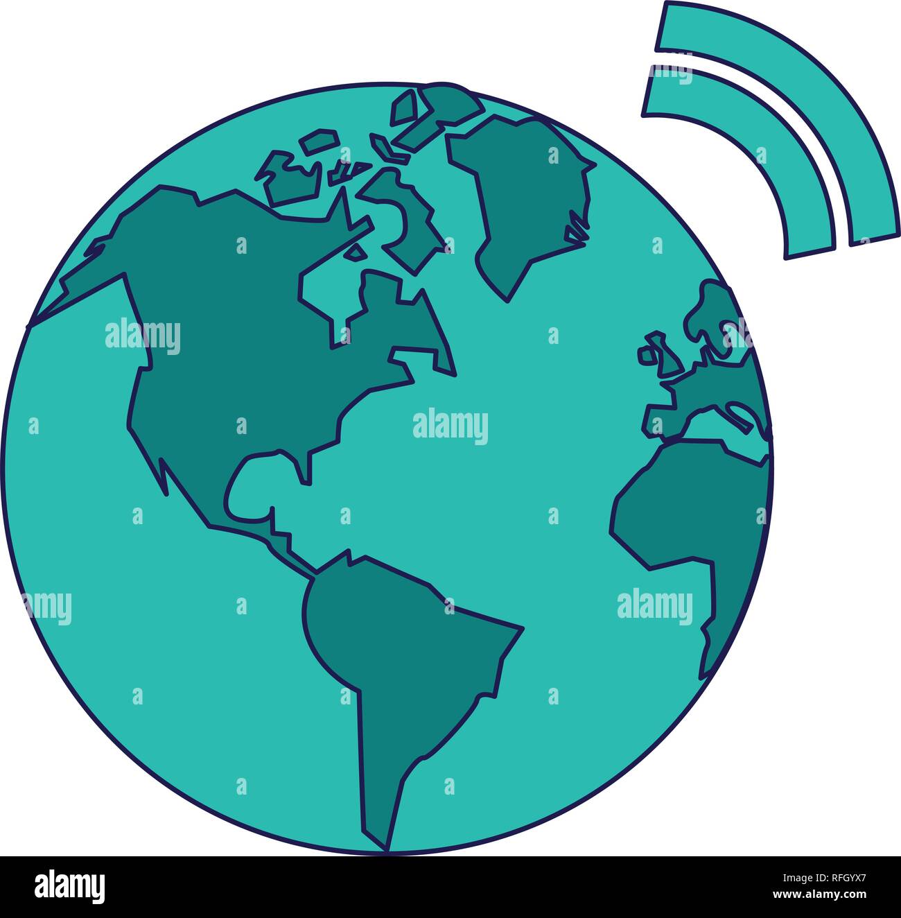 Wifi symbol planet earth Stock Vector Images - Alamy
