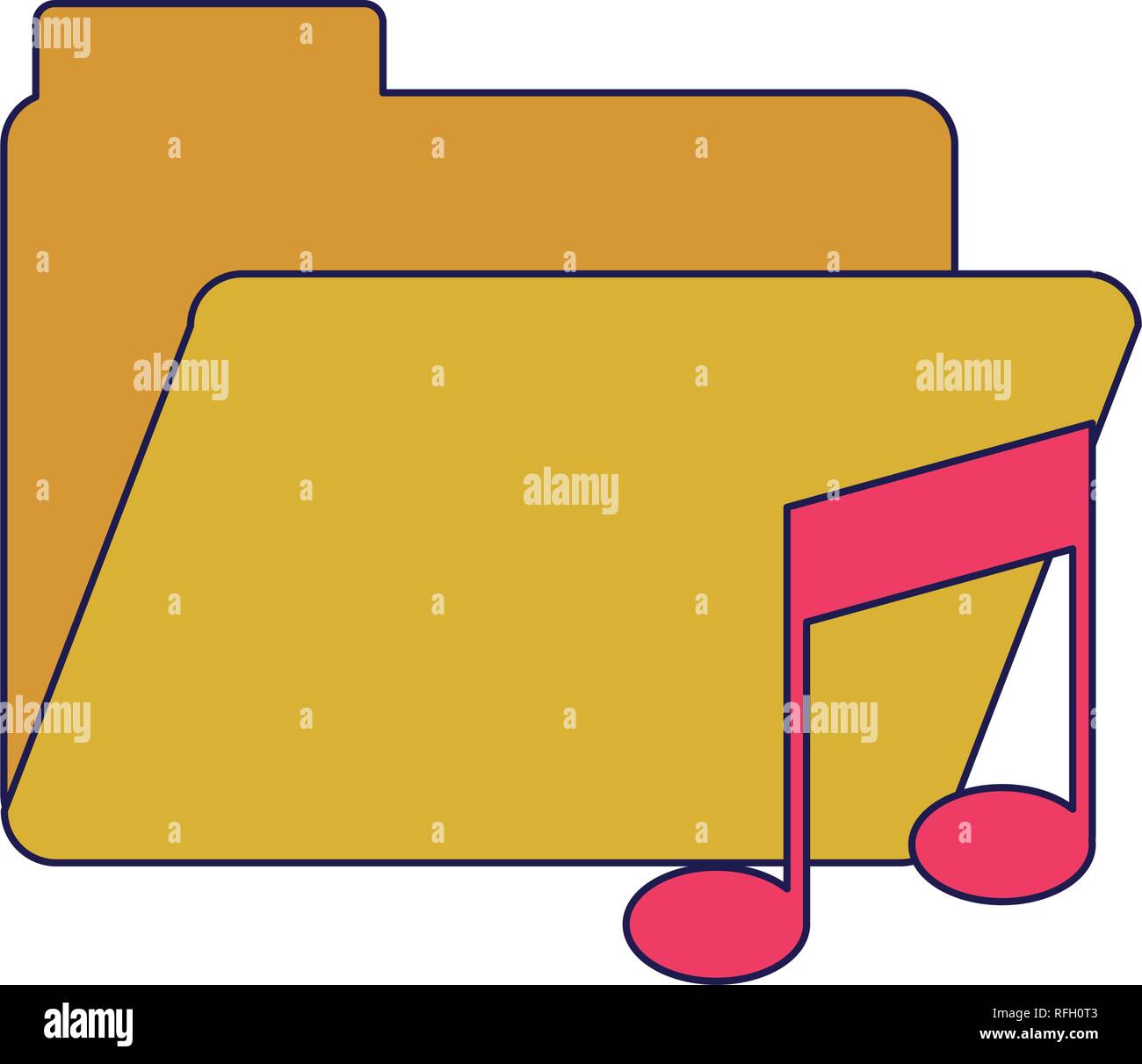 Folder with music note Stock Vector Image & Art - Alamy