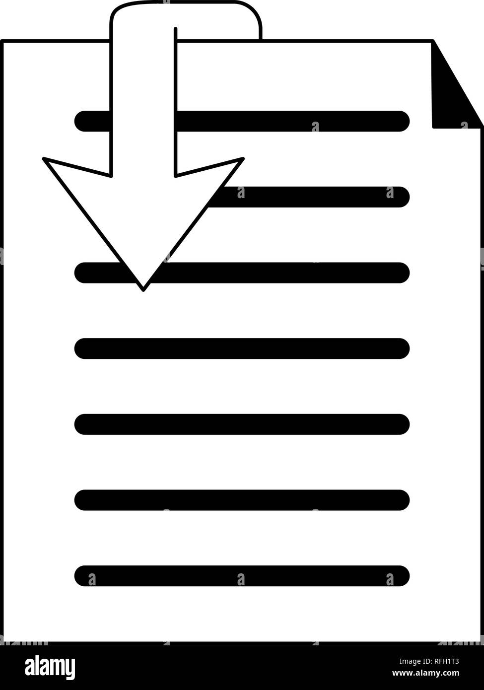 Document paper symbol isolated in black and white Stock Vector Image ...