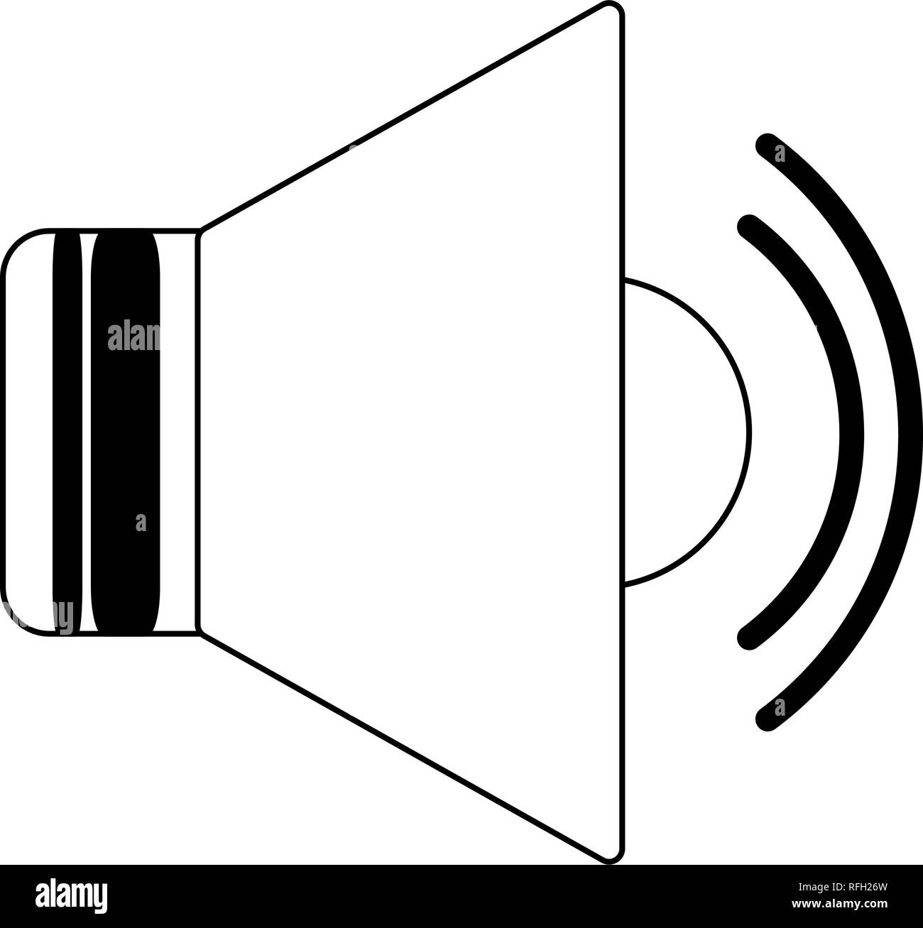 Bullhorn music symbol isolated in black and white Stock Vector Image ...