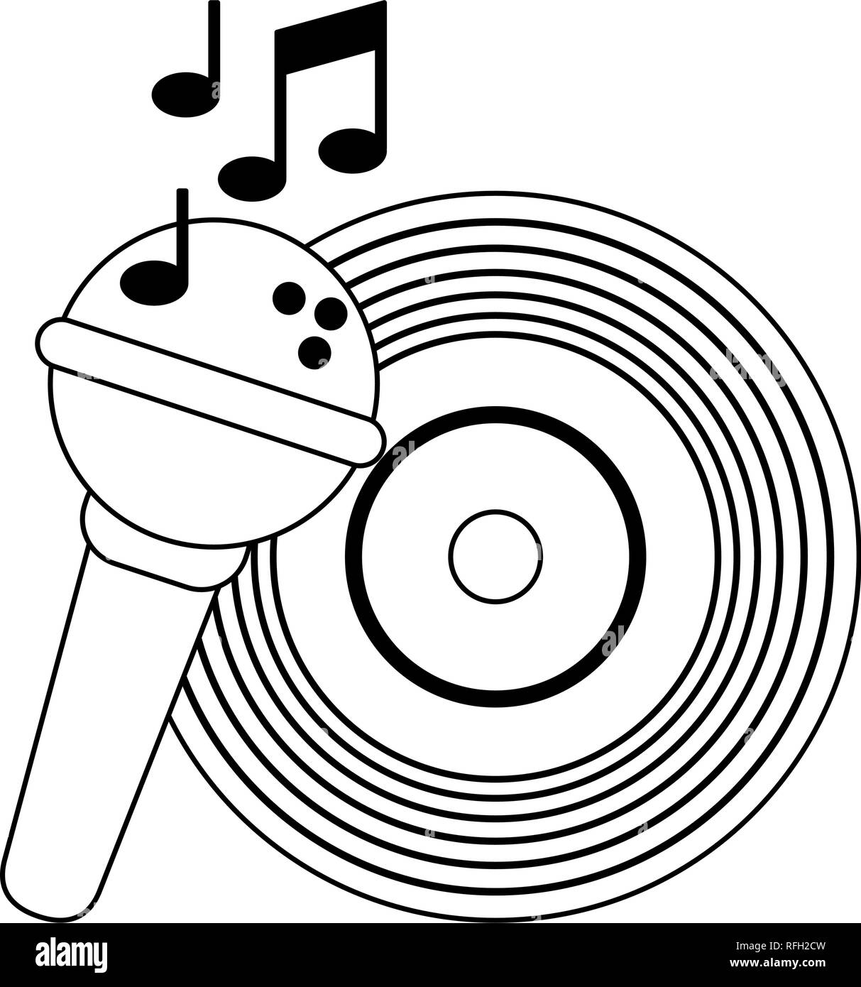 Microphone icon in circle Stock Vector Images - Alamy