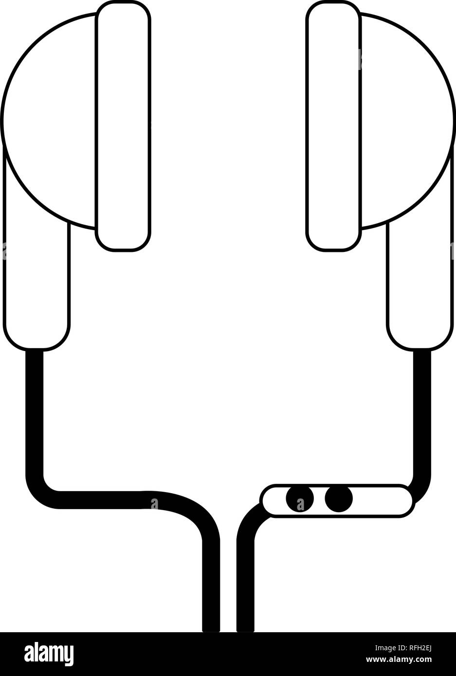 White girl listening music Stock Vector Images - Alamy