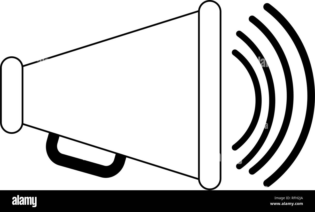 bullhorn volume symbol in black and white Stock Vector Image & Art - Alamy