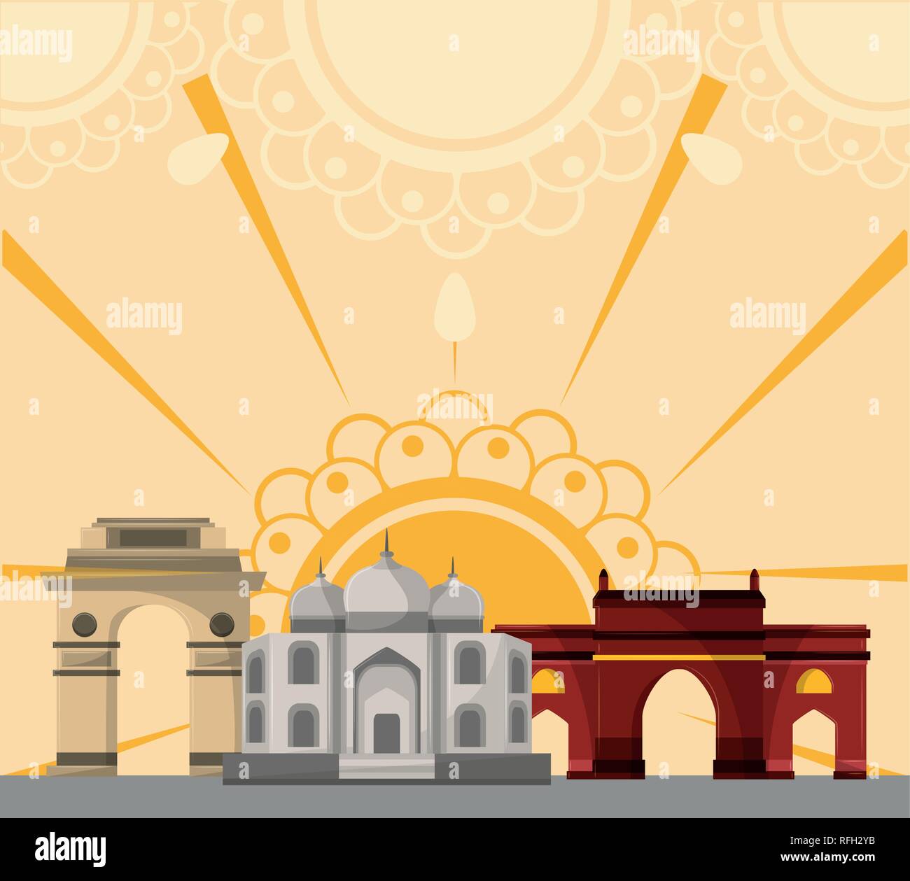 Heritage buildings of india Stock Vector Images - Alamy