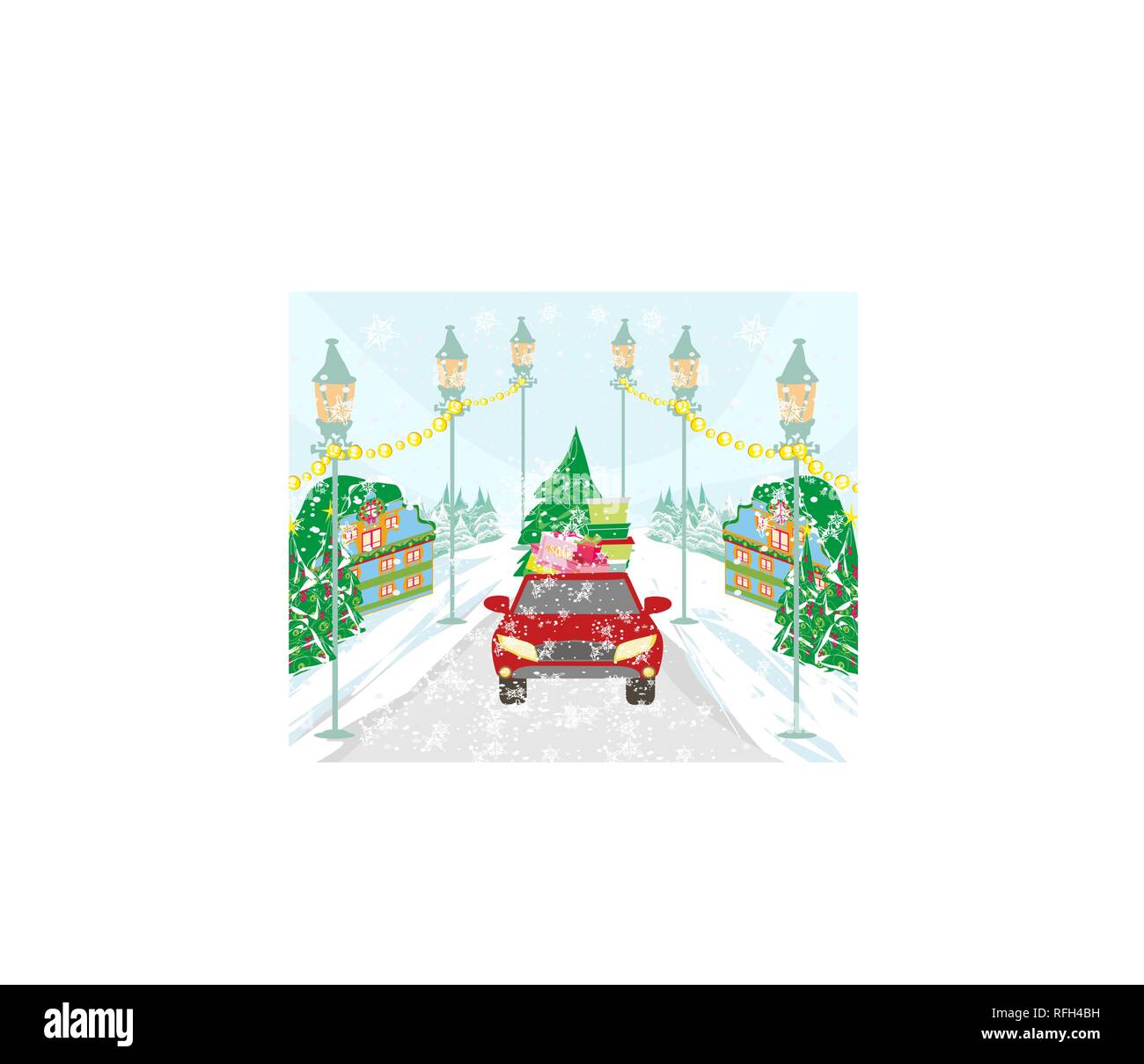 Winter tree path in Stock Vector Images - Alamy