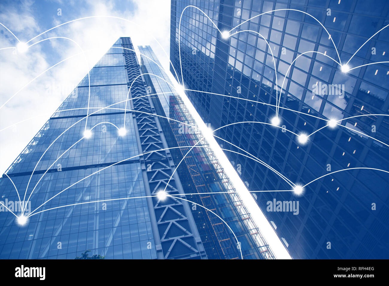 smart city and connection lines. Internet concept of global business ...