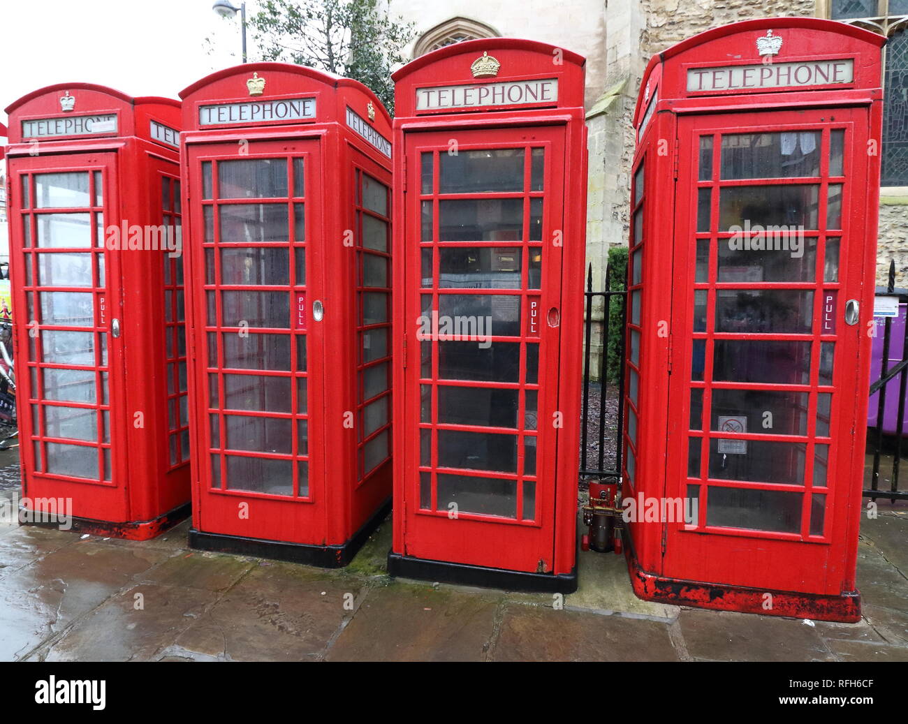 Red phone boxes seen in Downing Street, CAMBRIDGE. Mystery Street ...