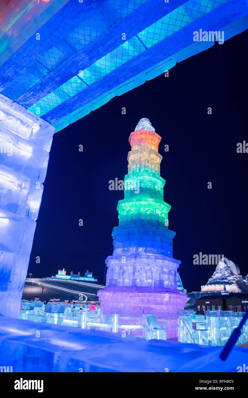 Harbin, Harbin, China. 26th Jan, 2019. Harbin, CHINA-Ice sculptures at ...