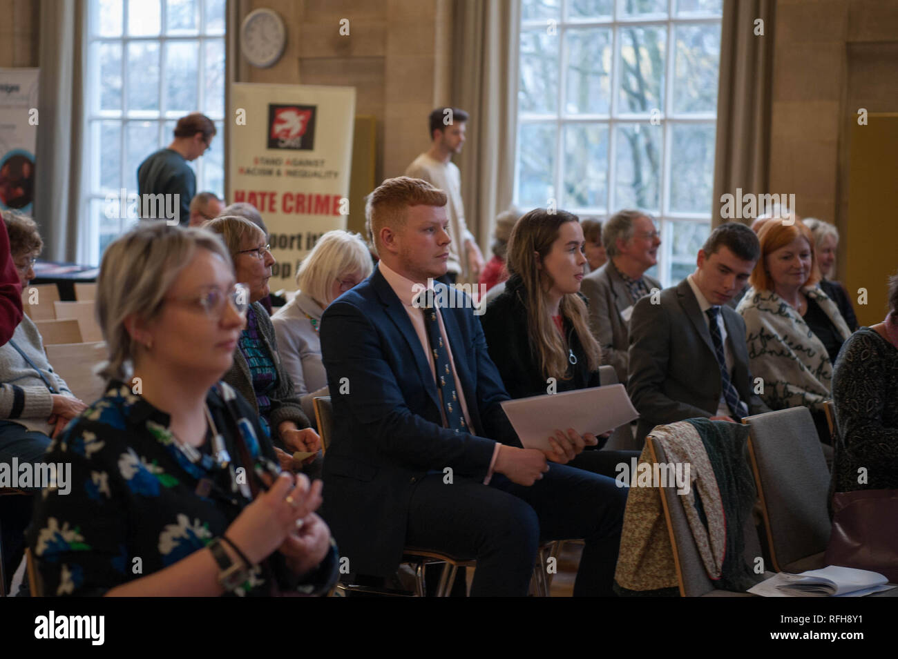 Bristol, UK. 25th Jan 2019. Six formers from the QEH School, St Mary ...