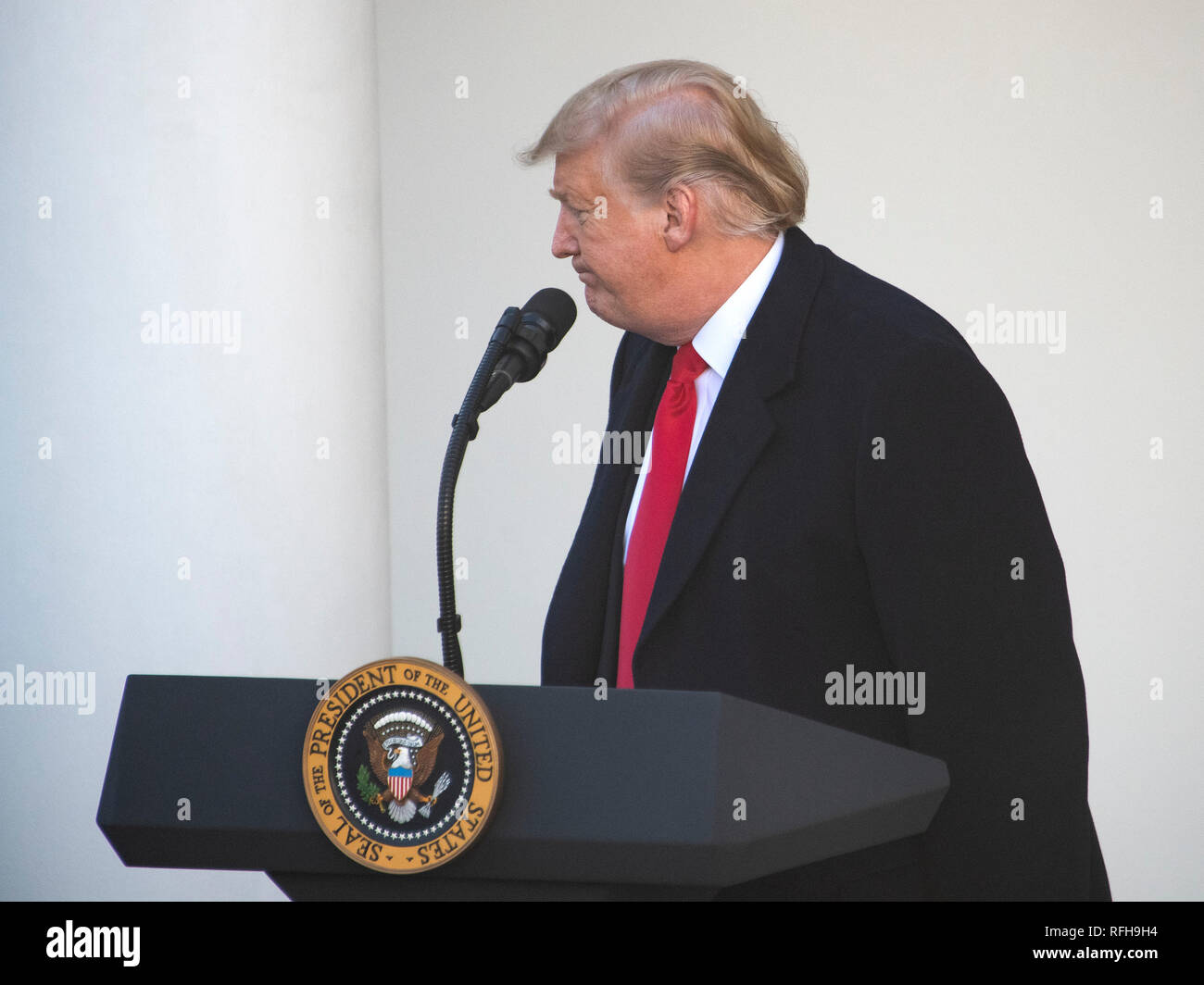 Donald trump podium 2019 hi-res stock photography and images - Alamy