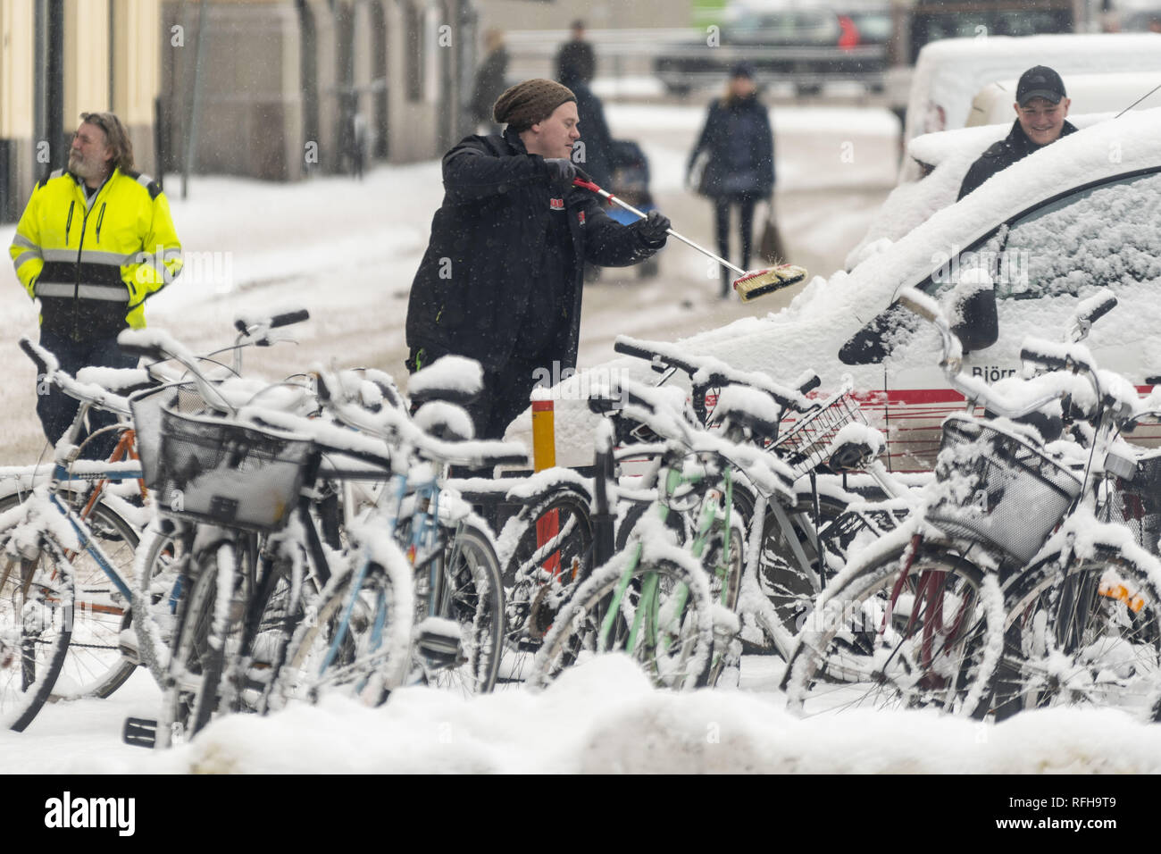 Stockholm, Sweden. 25th Jan, 2019. A heavy snowfall has fallen over ...