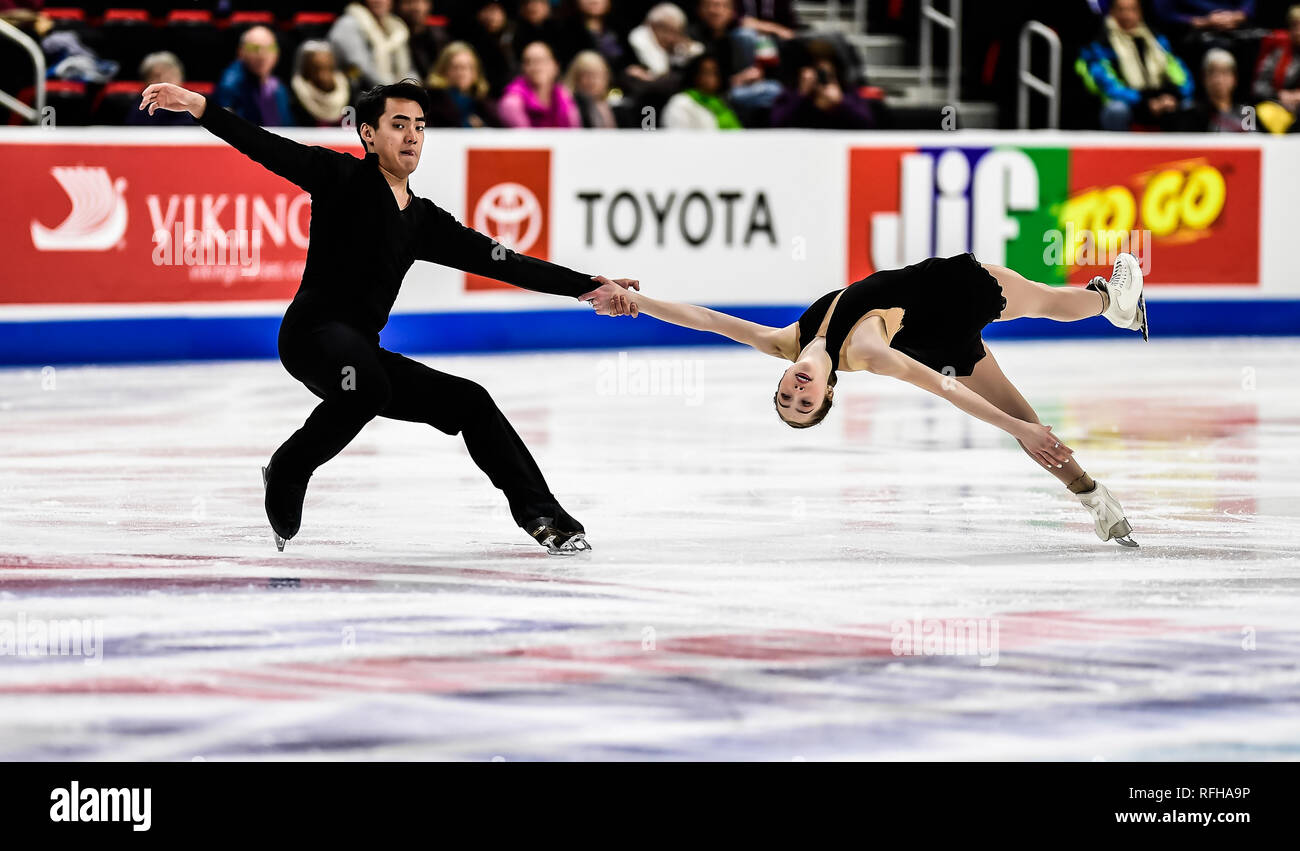 Detroit, Michigan, USA. 24th Jan, 2019. Winter Deardorff and Max ...