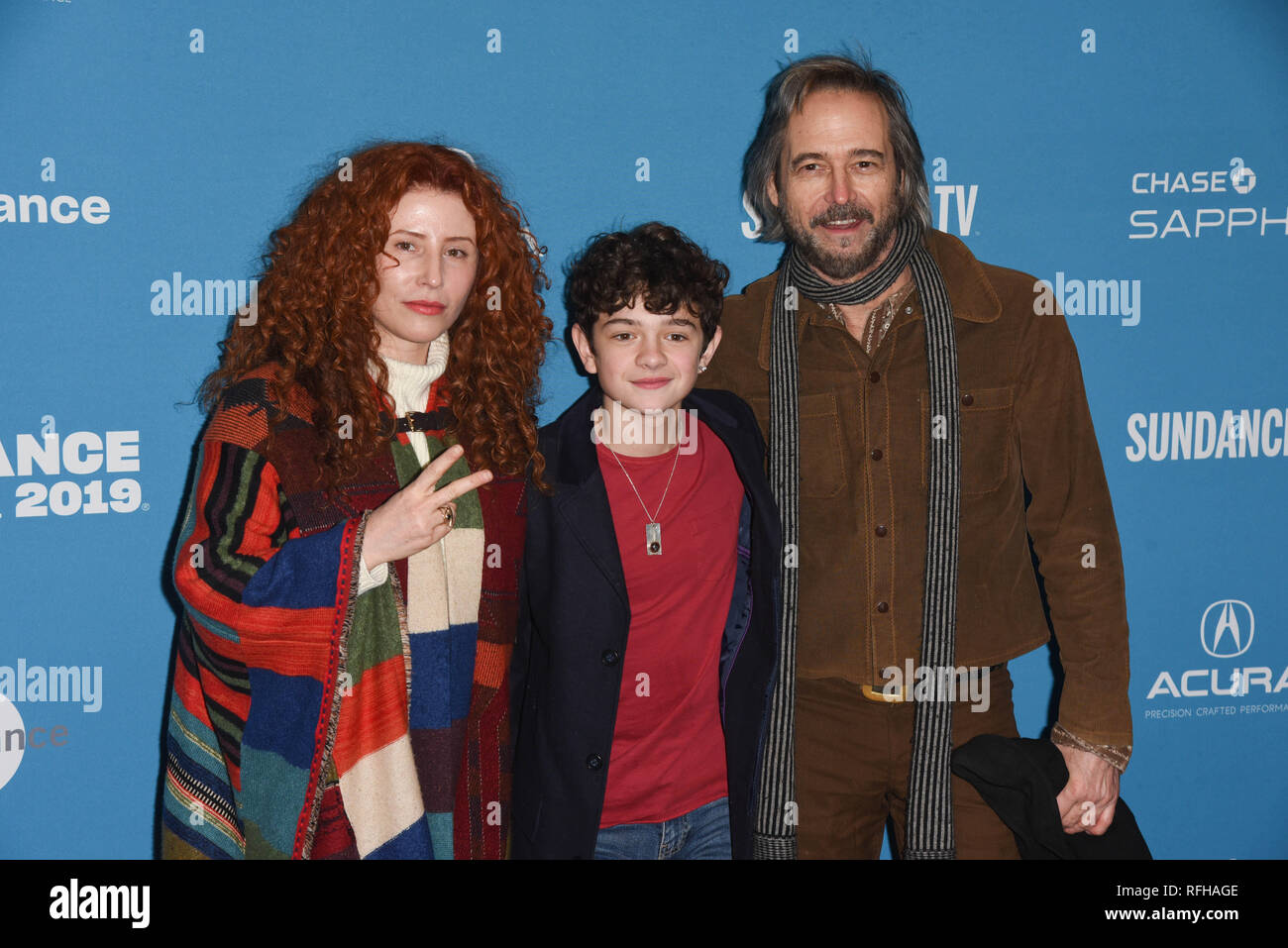 PARK CITY, UT - JANUARY 25: Aima Har'el, Noah Jupe and Craig Stark attend the 'Honey Boy' world ...