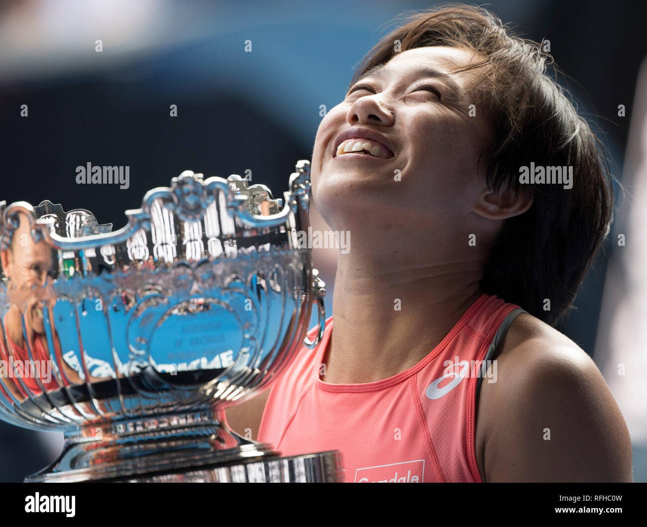 Beijing, Australia. 25th Jan, 2019. Zhang Shuai of China holds the ...
