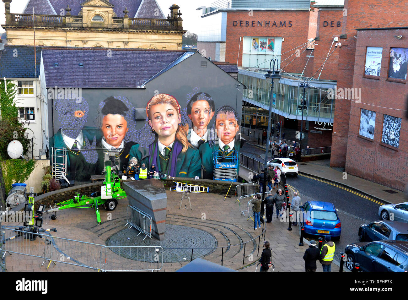 Londonderry, Northern Ireland. 26th January 2019. The main characters ...