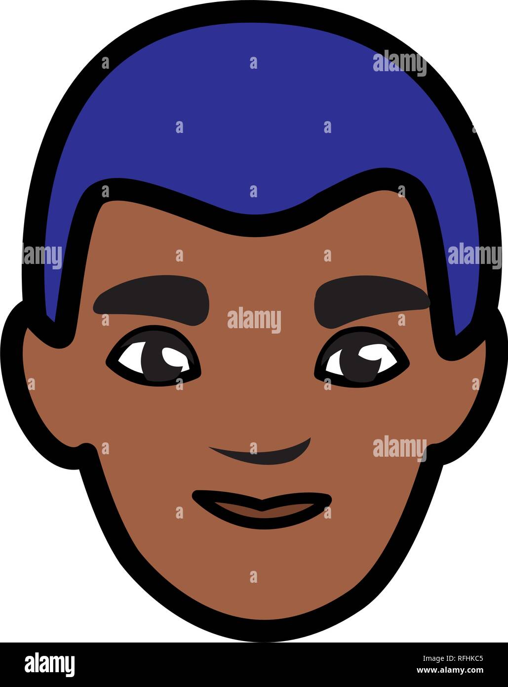 cute little black boy head vector illustration design Stock Vector ...