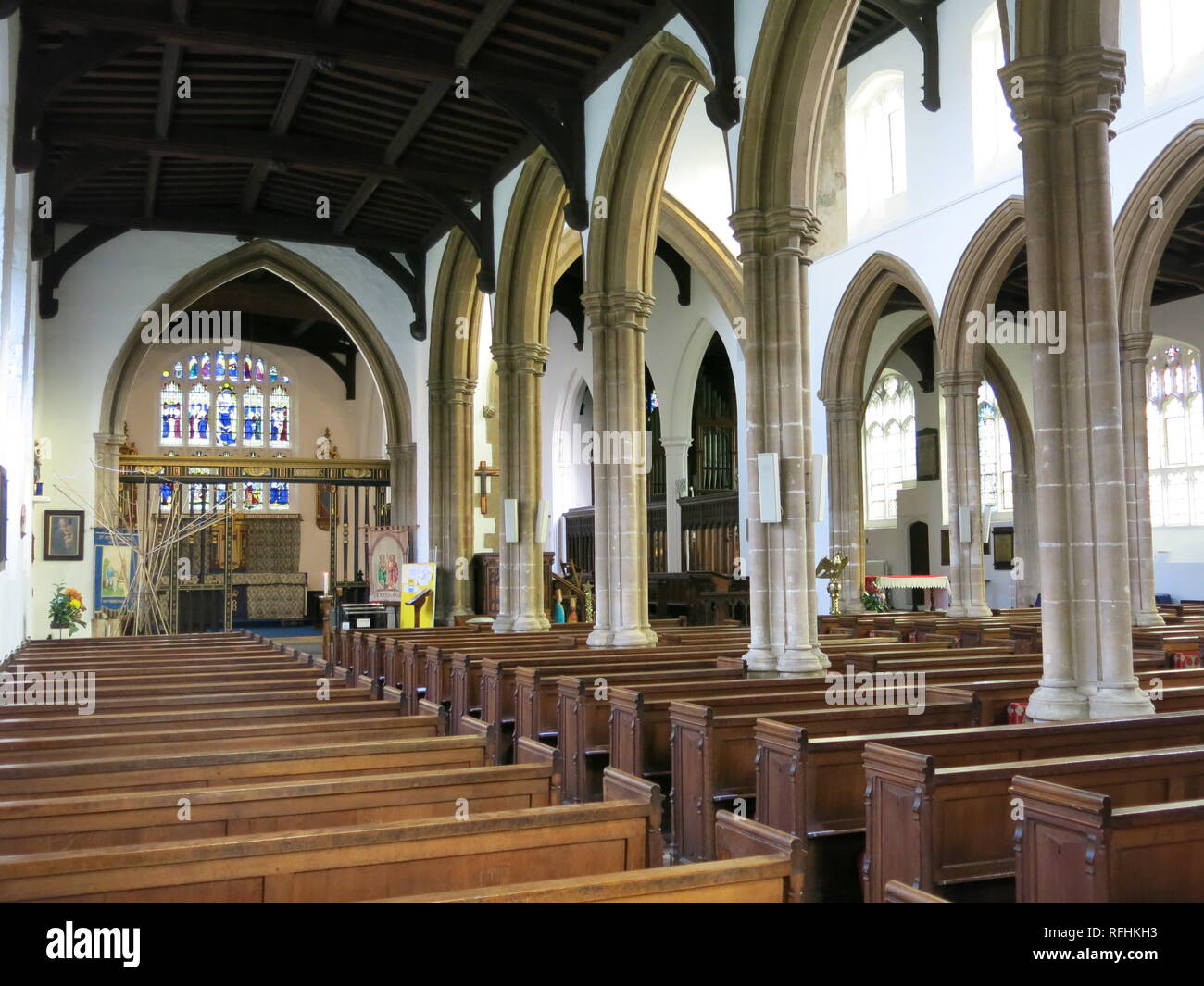 Interior view of the Anglican church of St Peter and St Paul, Grade 1 ...